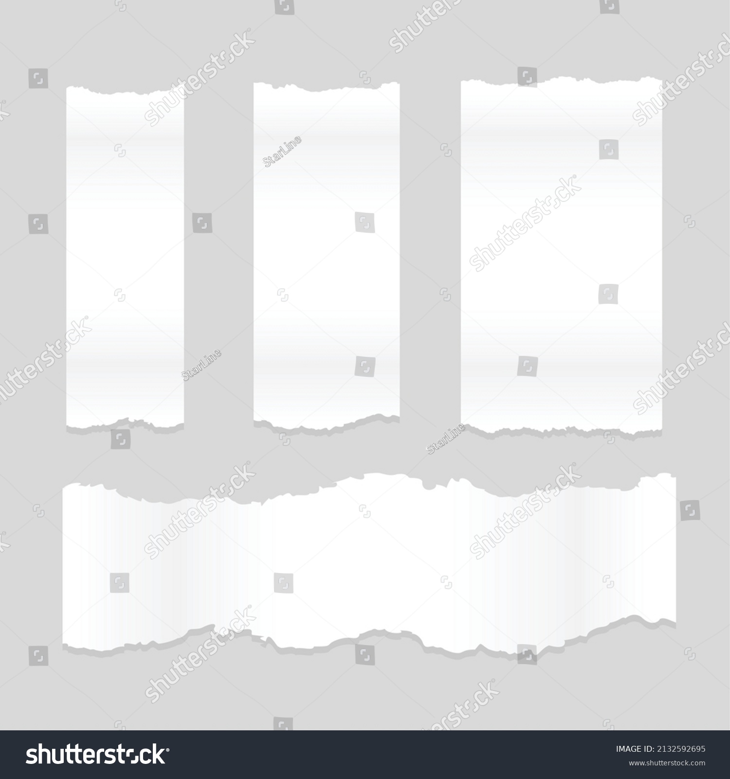 Realistic Torn Ripped Papers Sheet Textures Stock Vector (Royalty Free ...