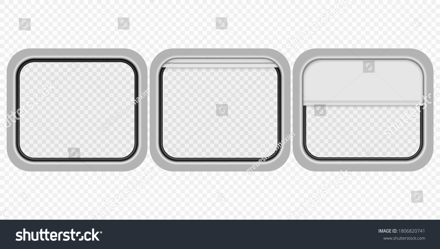 Vektor Stok Realistic Train Transparent Window Isolated Vector (Tanpa ...