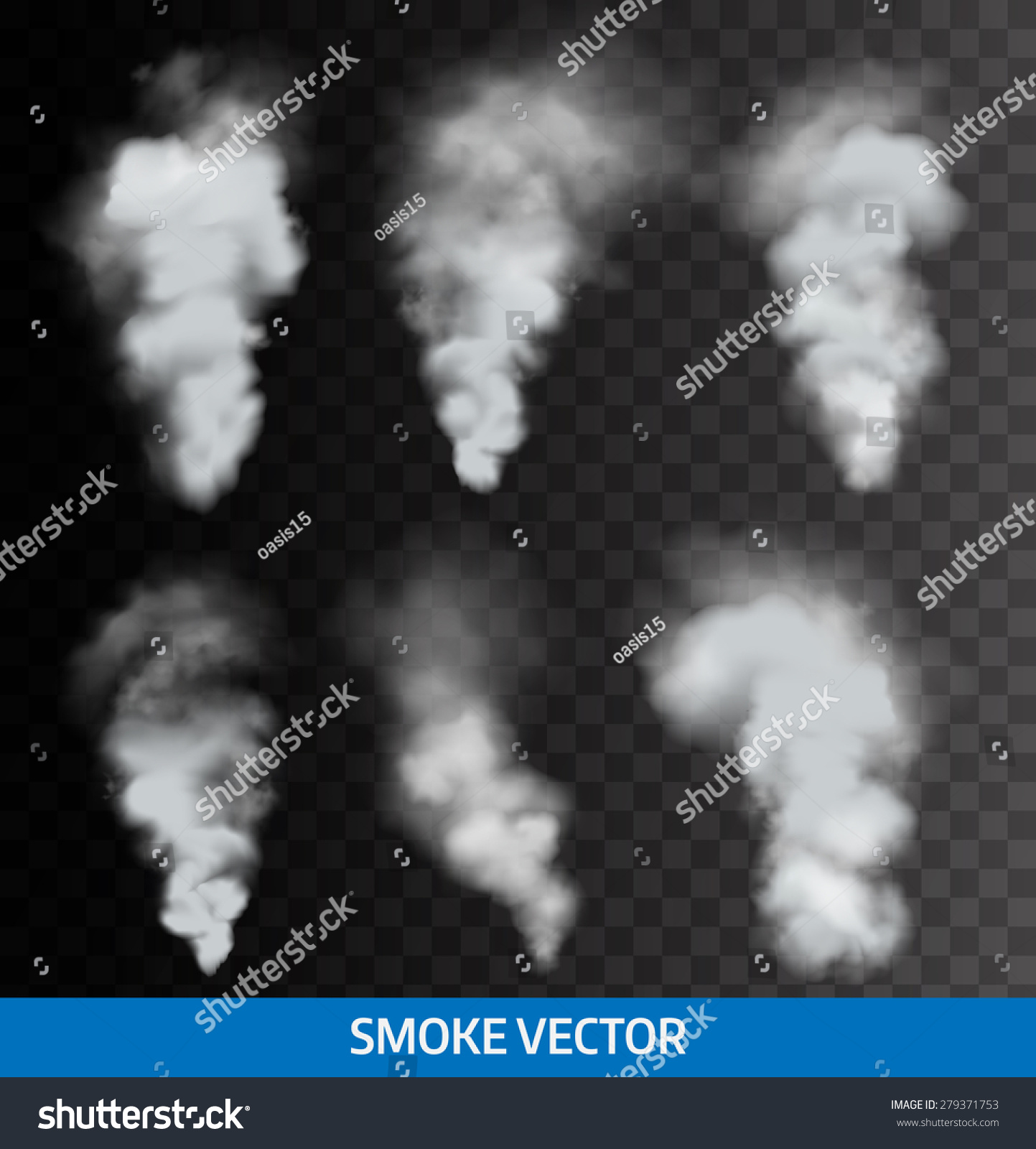 Realistic Transparent Smoke Steam Vector: vector de stock (libre de ...
