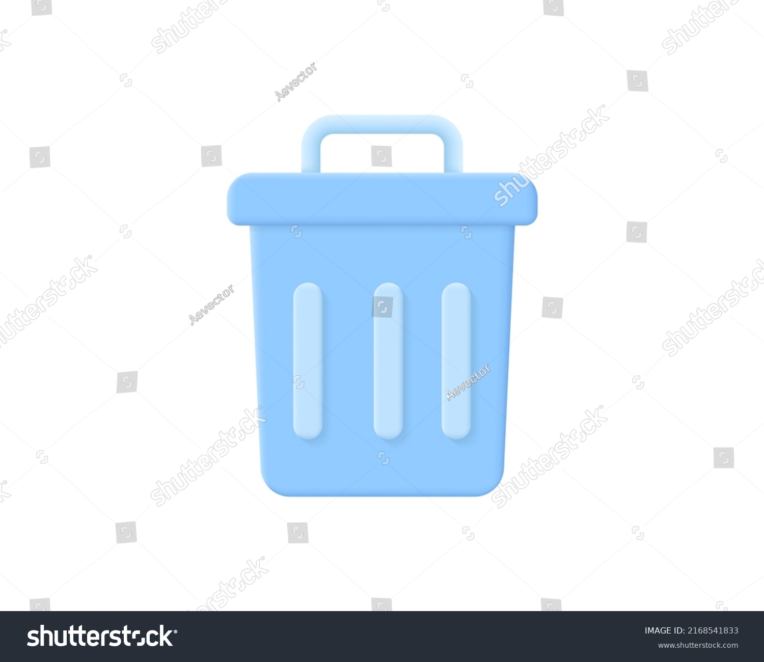 Realistic Trash Bin 3d Icon Design Stock Vector (Royalty Free ...