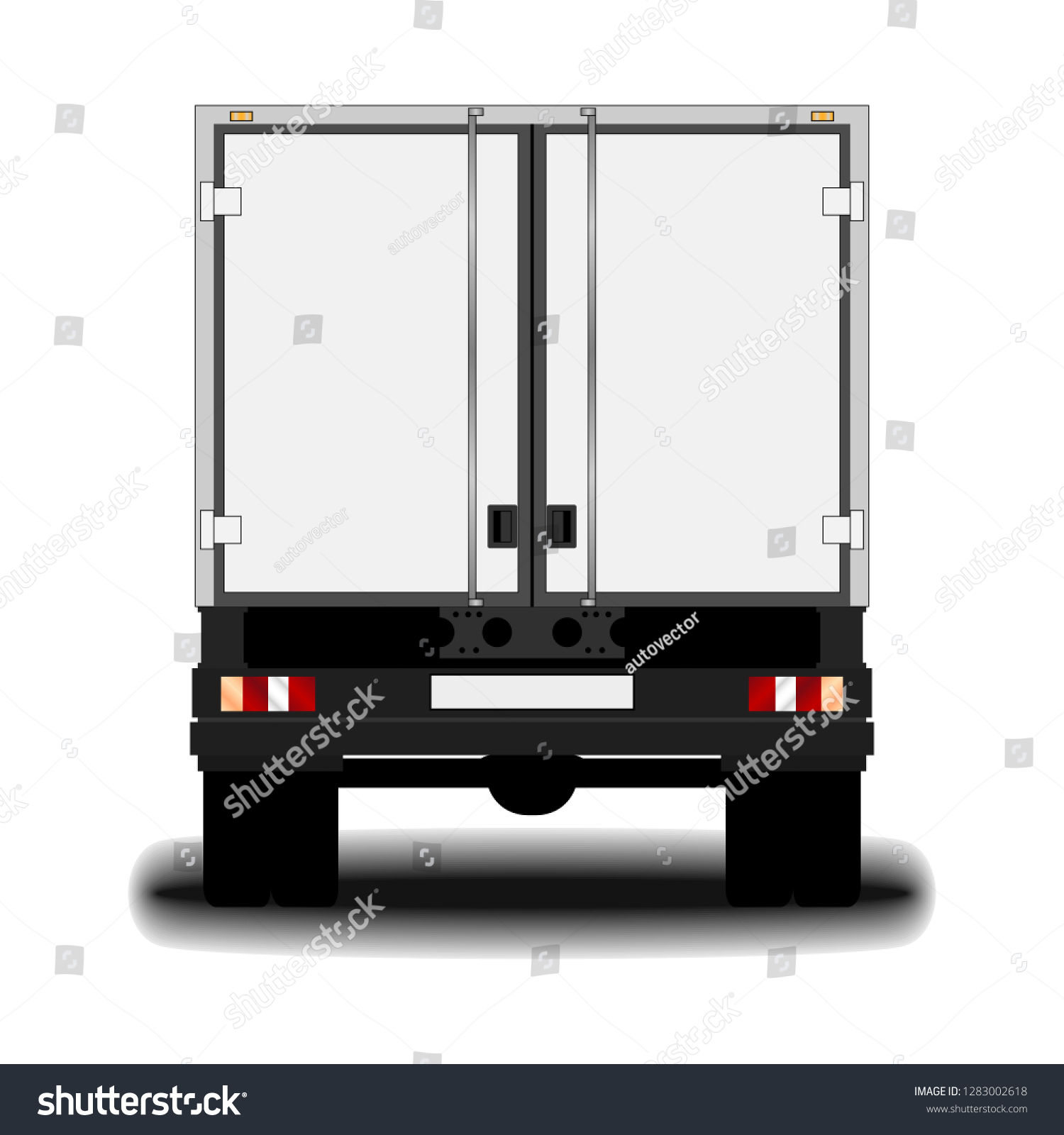 Realistic Truck Back View Stock Vector (Royalty Free) 1283002618