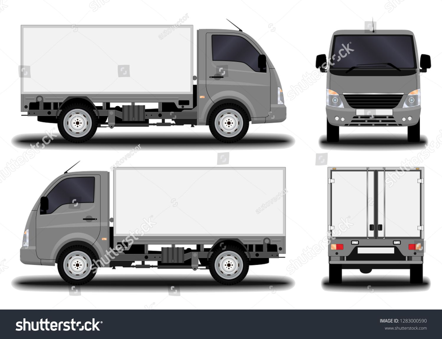 Realistic Truck Front View Side View : image vectorielle de stock ...