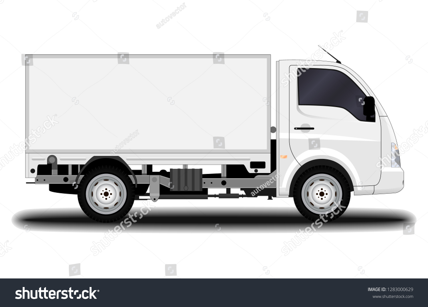 Vektor Stok Realistic Truck Side View (Tanpa Royalti) 1283000629 ...