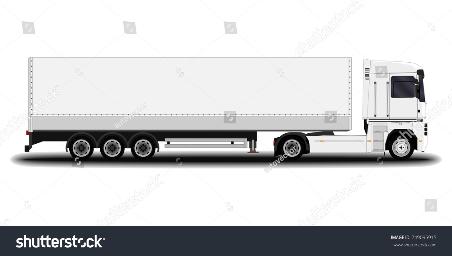 Realistic Truck Side View Stock Vector (Royalty Free) 749095915