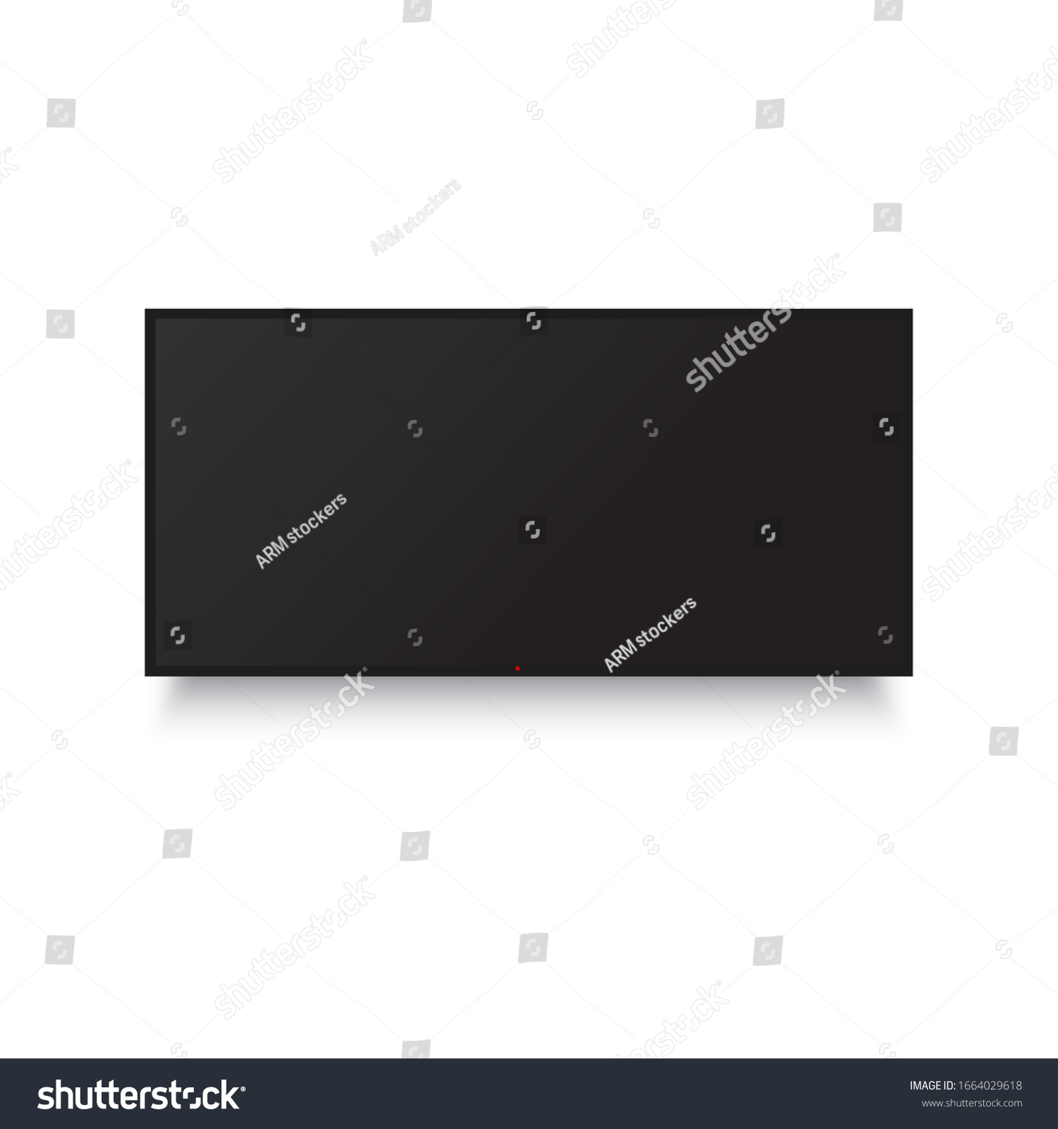 Realistic Tv Screen Blank Television Template Stock Vector (Royalty ...
