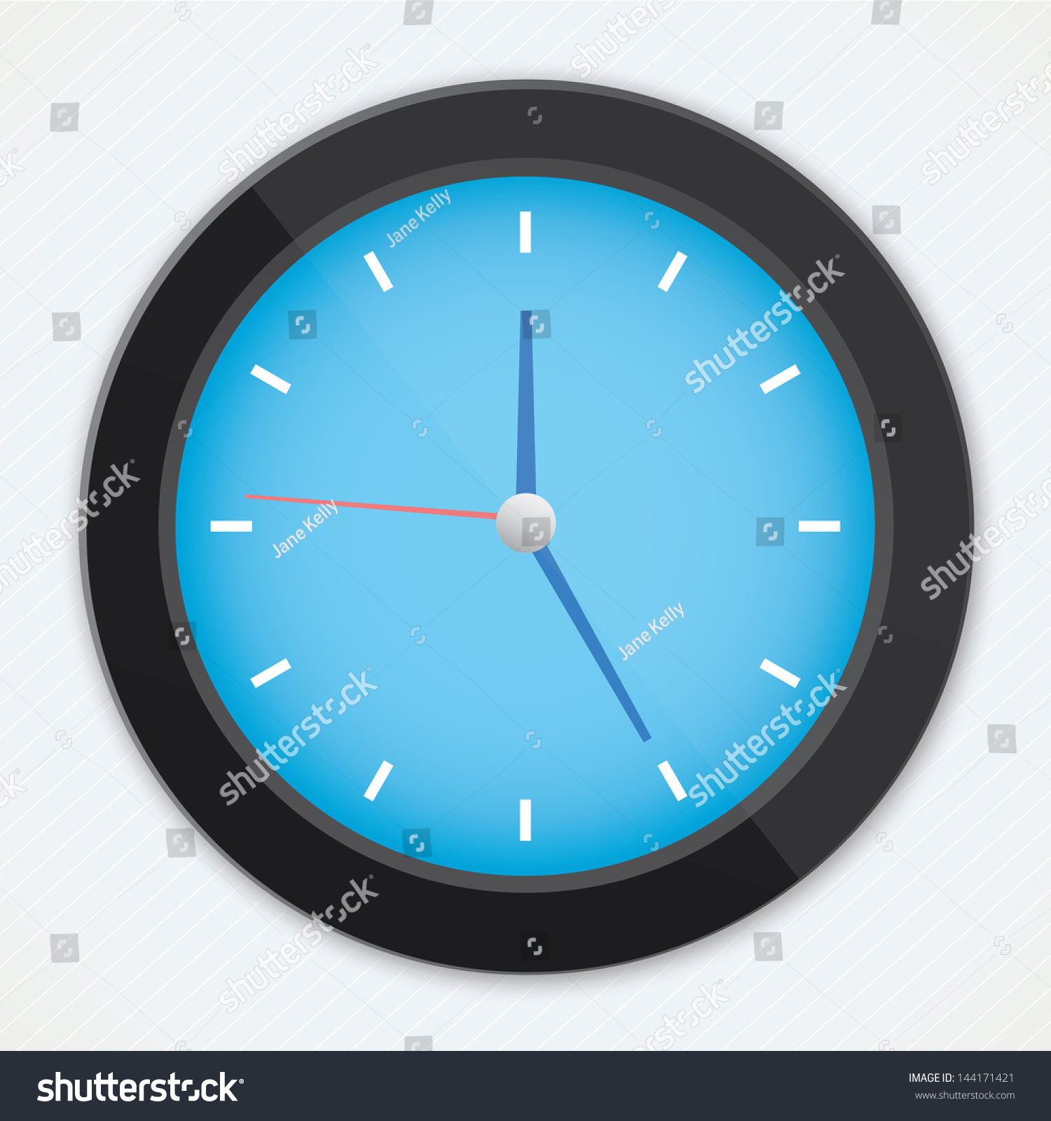 Realistic Vector Black Blue Clock Stock Vector (Royalty Free) 144171421 ...