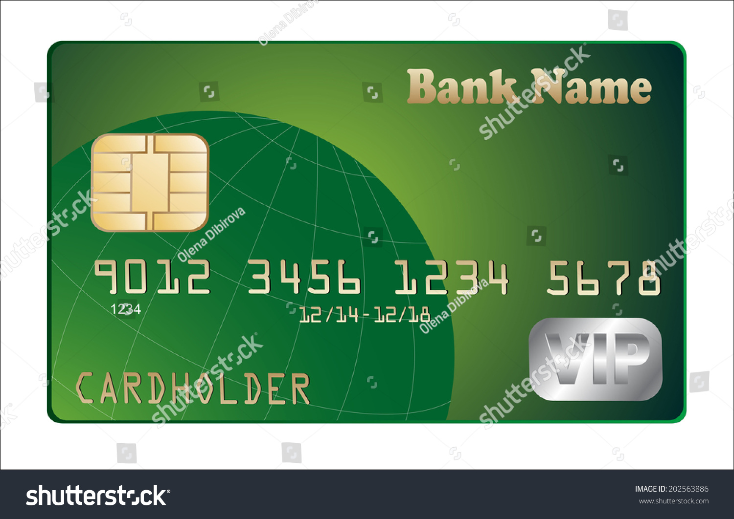 Realistic Vector Credit Card Stock Vector (Royalty Free) 202563886 ...