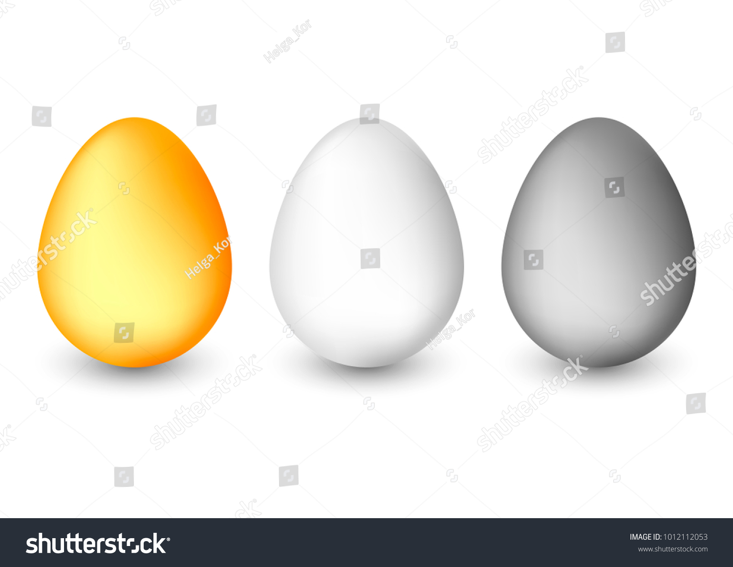 Realistic Vector Eggs Isolated On White Stock Vector (Royalty Free ...