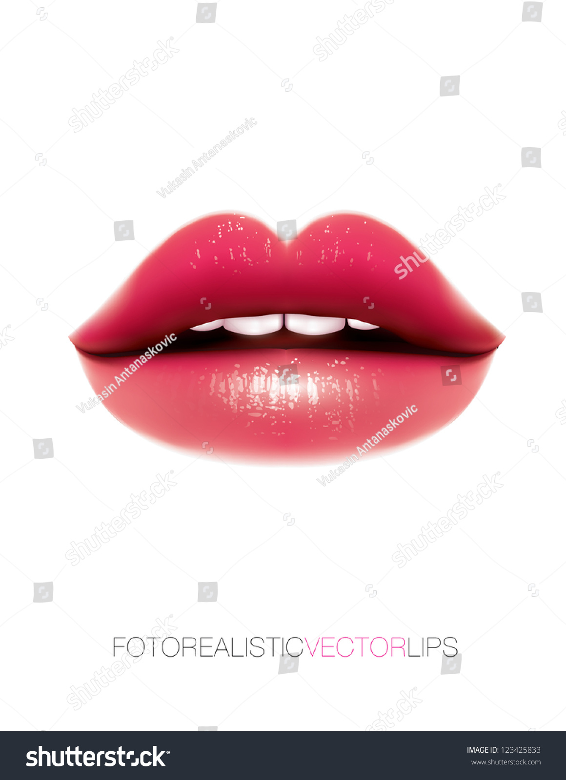 Realistic Vector Female Lips Stock Vector (Royalty Free) 123425833 ...