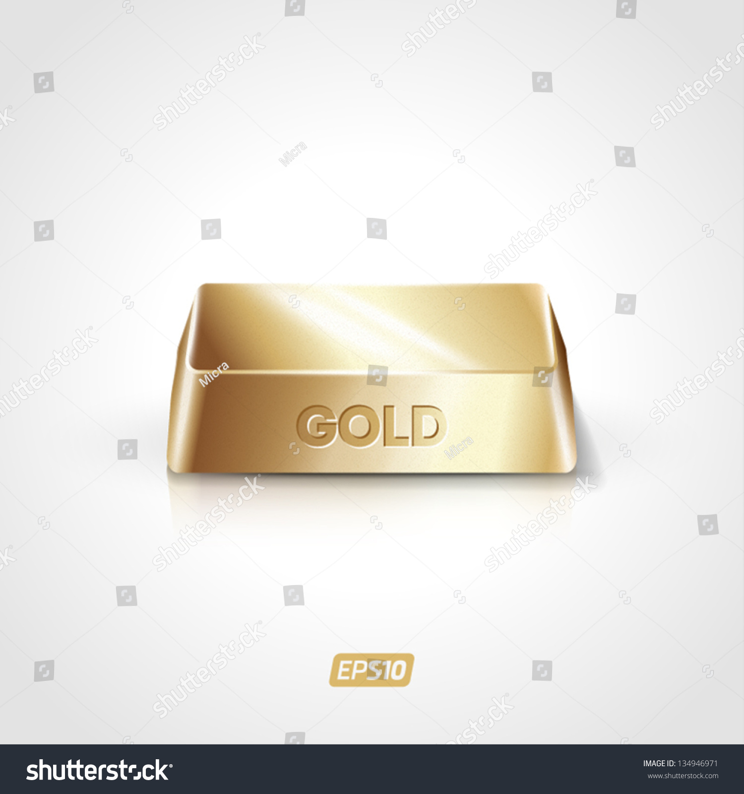Realistic Vector Gold Bar Stock Vector (Royalty Free) 134946971 ...