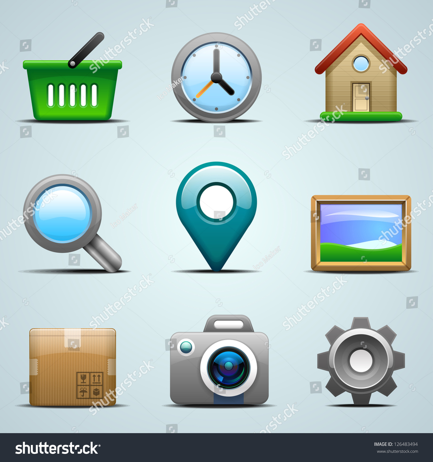 Realistic Vector Icons Mobile Apps Web Stock Vector (Royalty Free ...