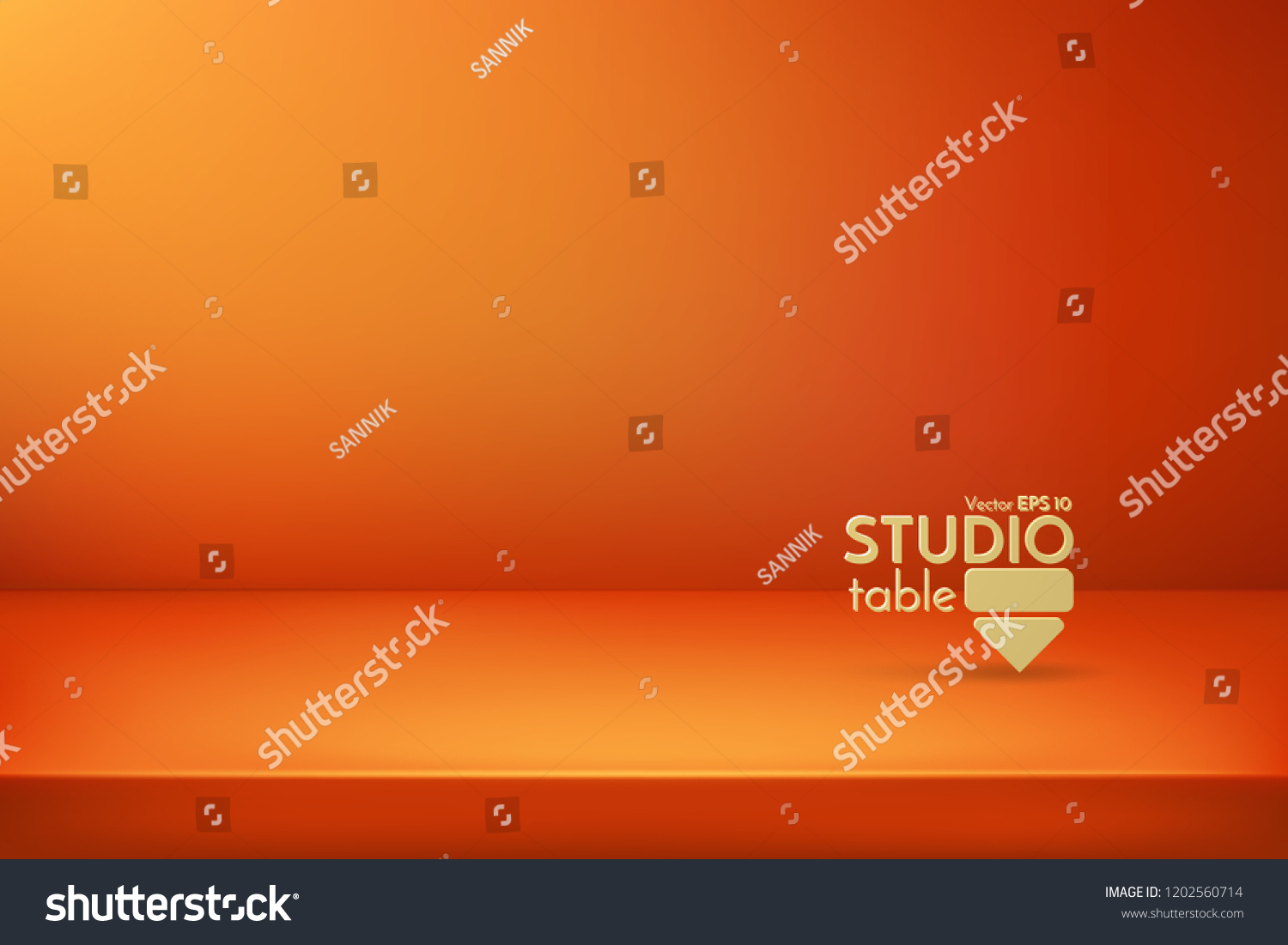 Realistic Vector Illustration Studio Table Design Stock Vector (Royalty ...