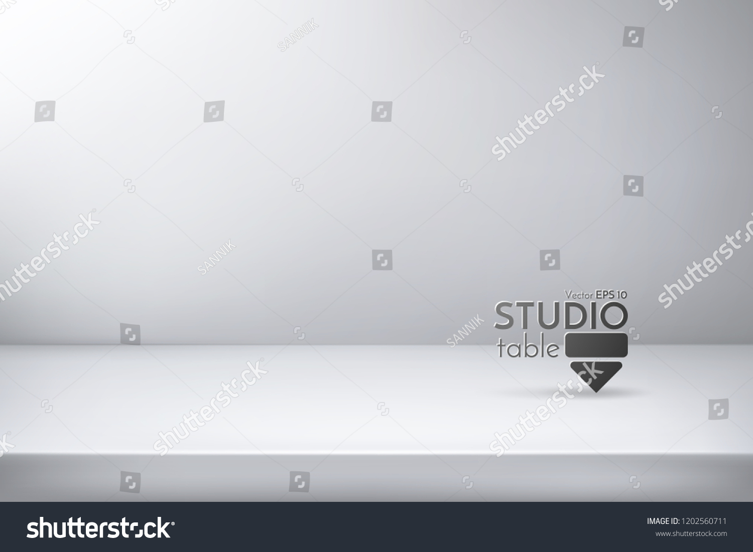 Realistic Vector Illustration Studio Table Design Stock Vector (Royalty ...