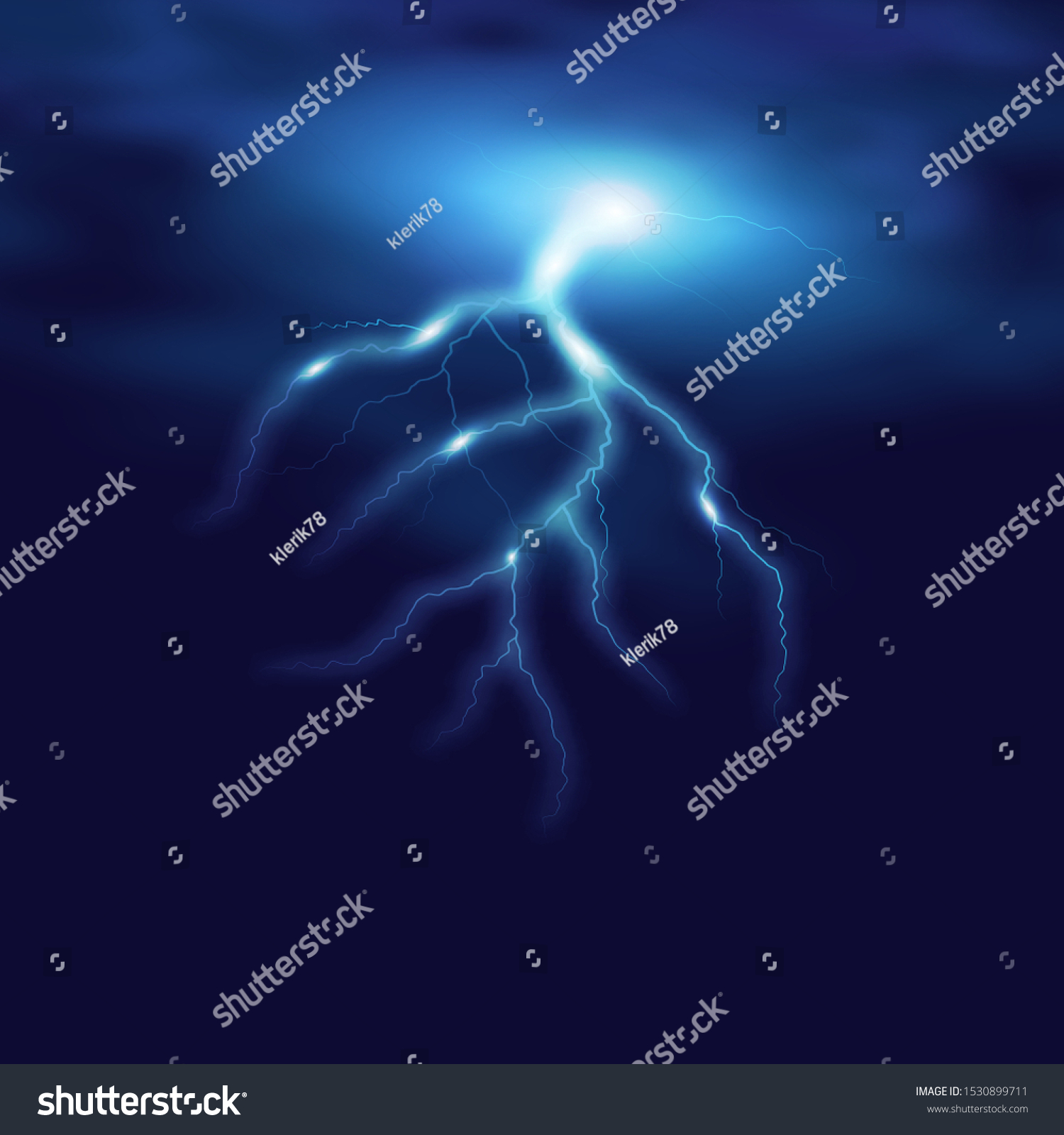 Realistic Vector Lightning On Checkered Background Stock Vector ...