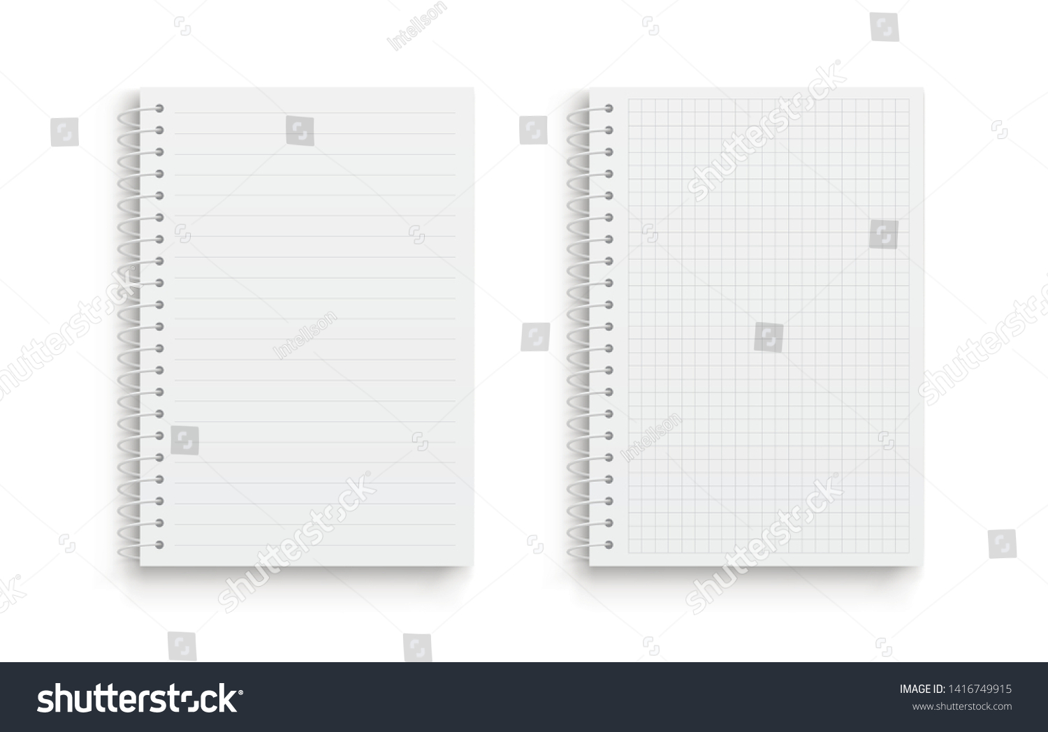 Realistic Vector Notebook Square Lined Front Stock Vector (Royalty Free ...