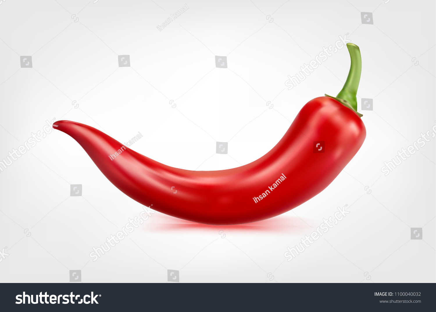 Realistic Vector Red Chilli Isolated White Stock Vector (Royalty Free ...