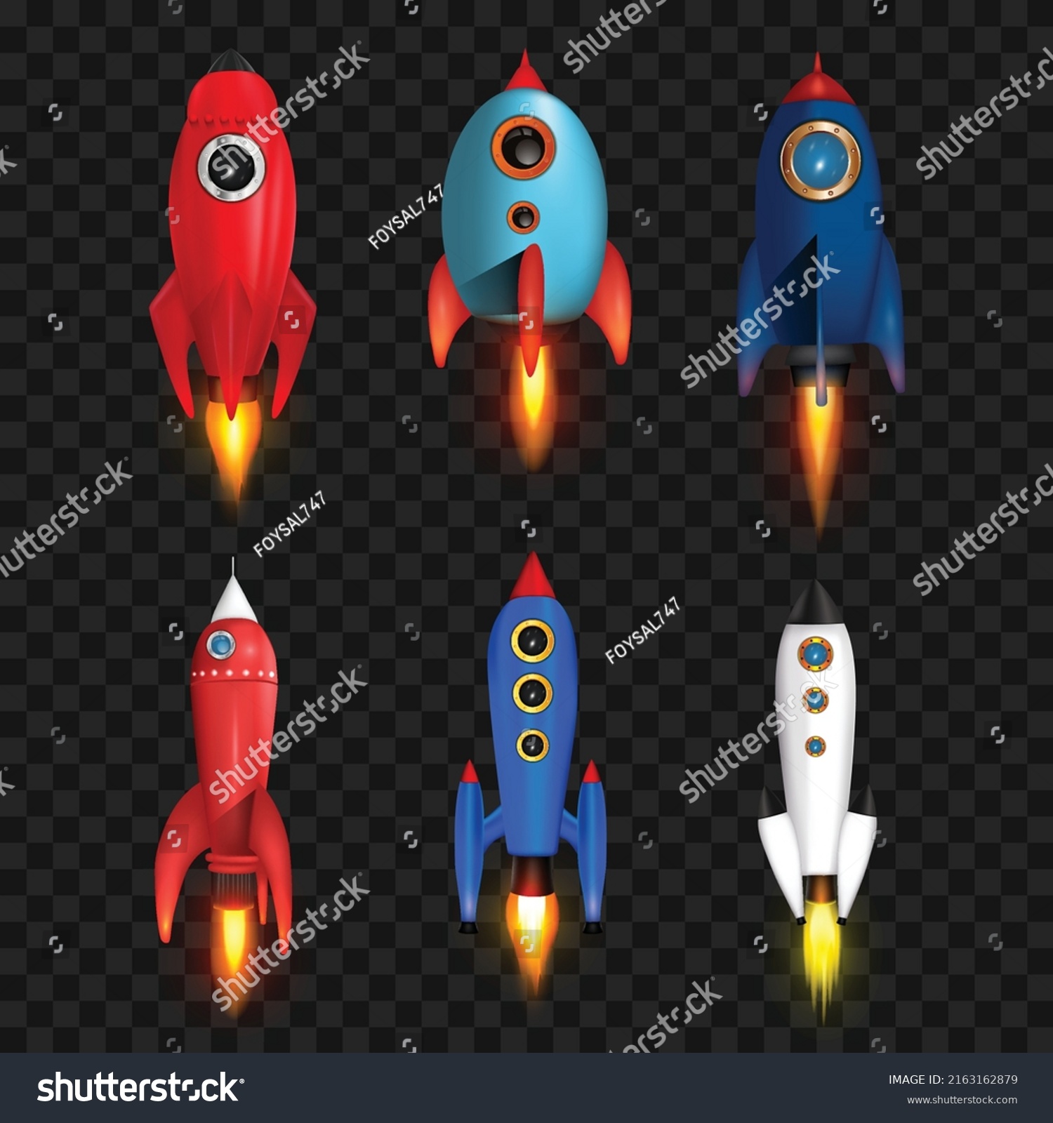 Realistic Vector Retro Space Rocket Ship Stock Vector (Royalty Free ...