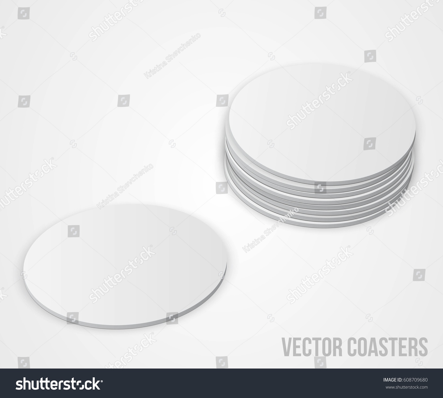 Vektor Stok Realistic Vector Round Beer Coasters (Tanpa Royalti ...