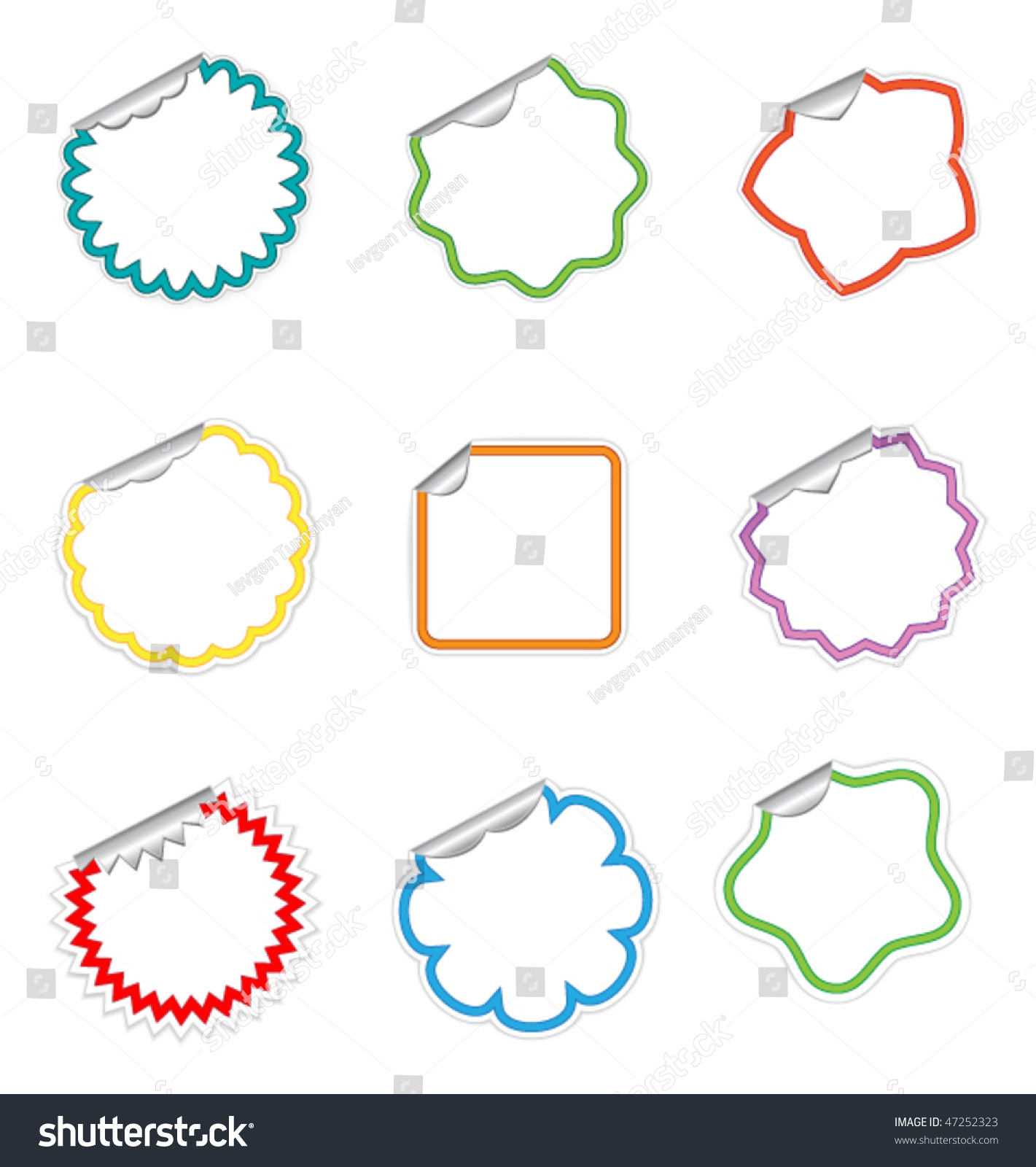 Realistic Vector Stickers Stock Vector (Royalty Free) 47252323 ...