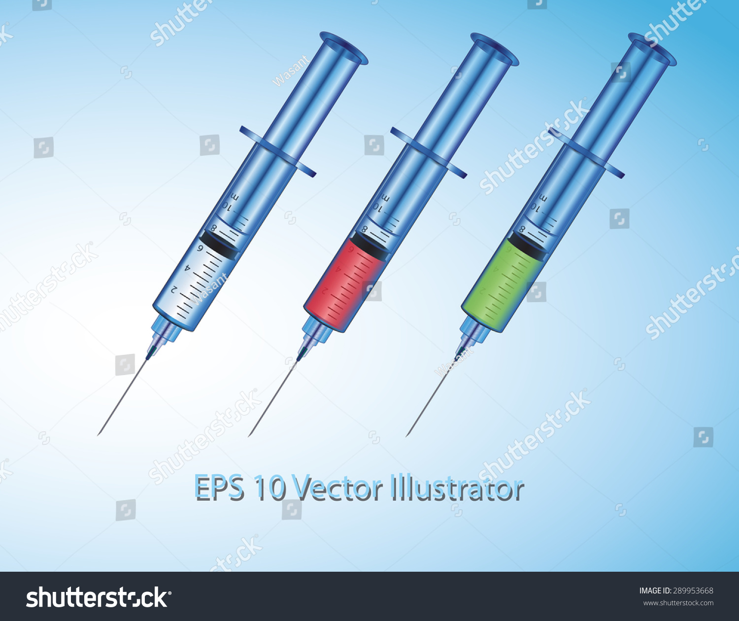 Realistic Vector Syringe Drop Liquid Stock Vector (Royalty Free) 289953668