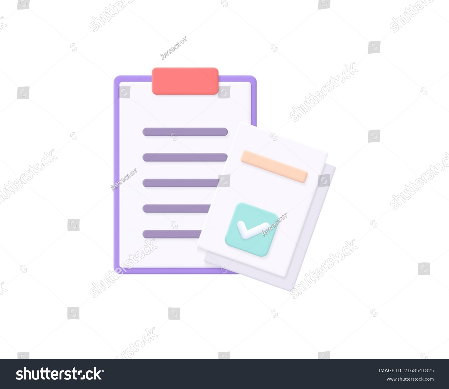 Realistic Verified Document 3d Icon Design Stock Vector (Royalty Free ...