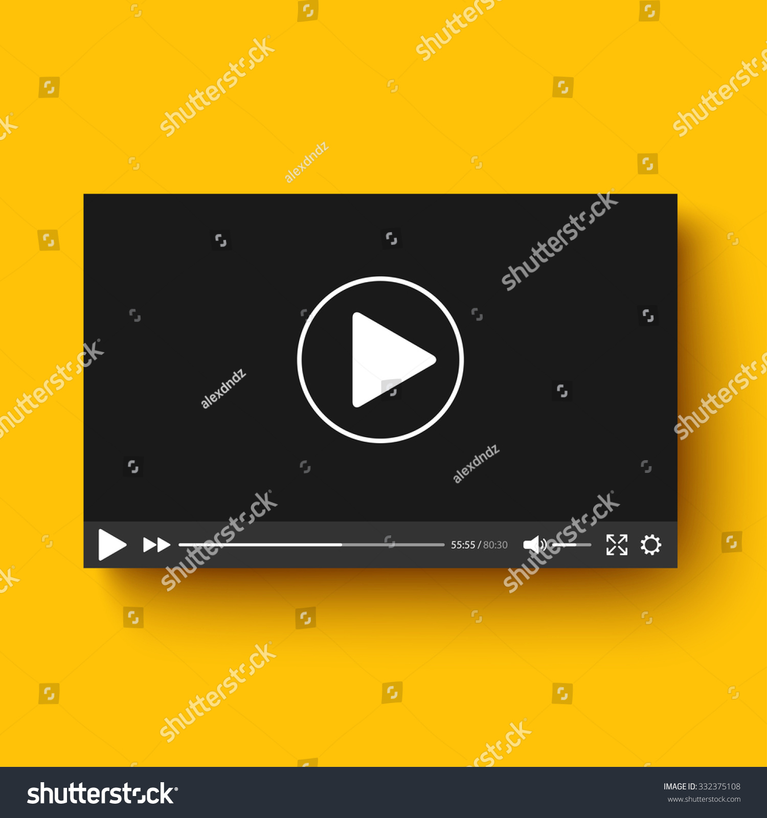 Realistic Video Player Shadow Stock Vector (Royalty Free) 332375108