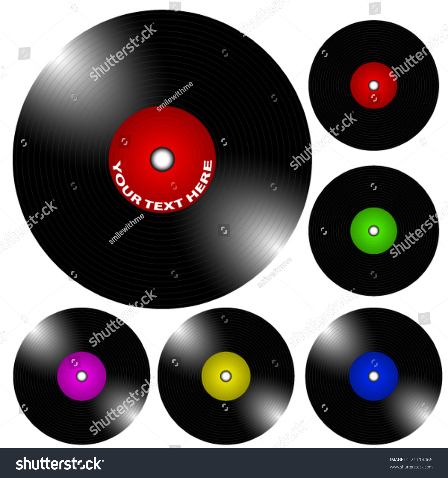 Realistic Vinyl Record Vector Stock Vector (Royalty Free) 21114466 ...