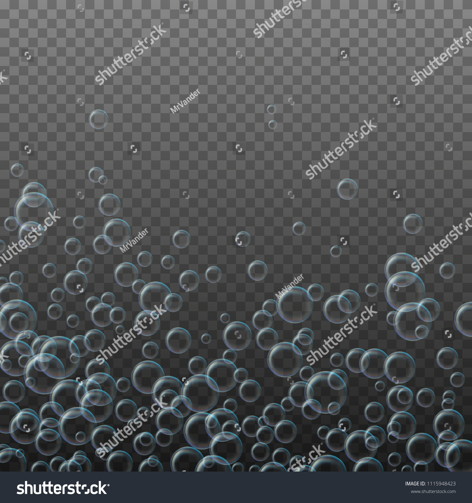 Realistic Water Bubbles Transparent Effect Vector Stock Vector (Royalty ...