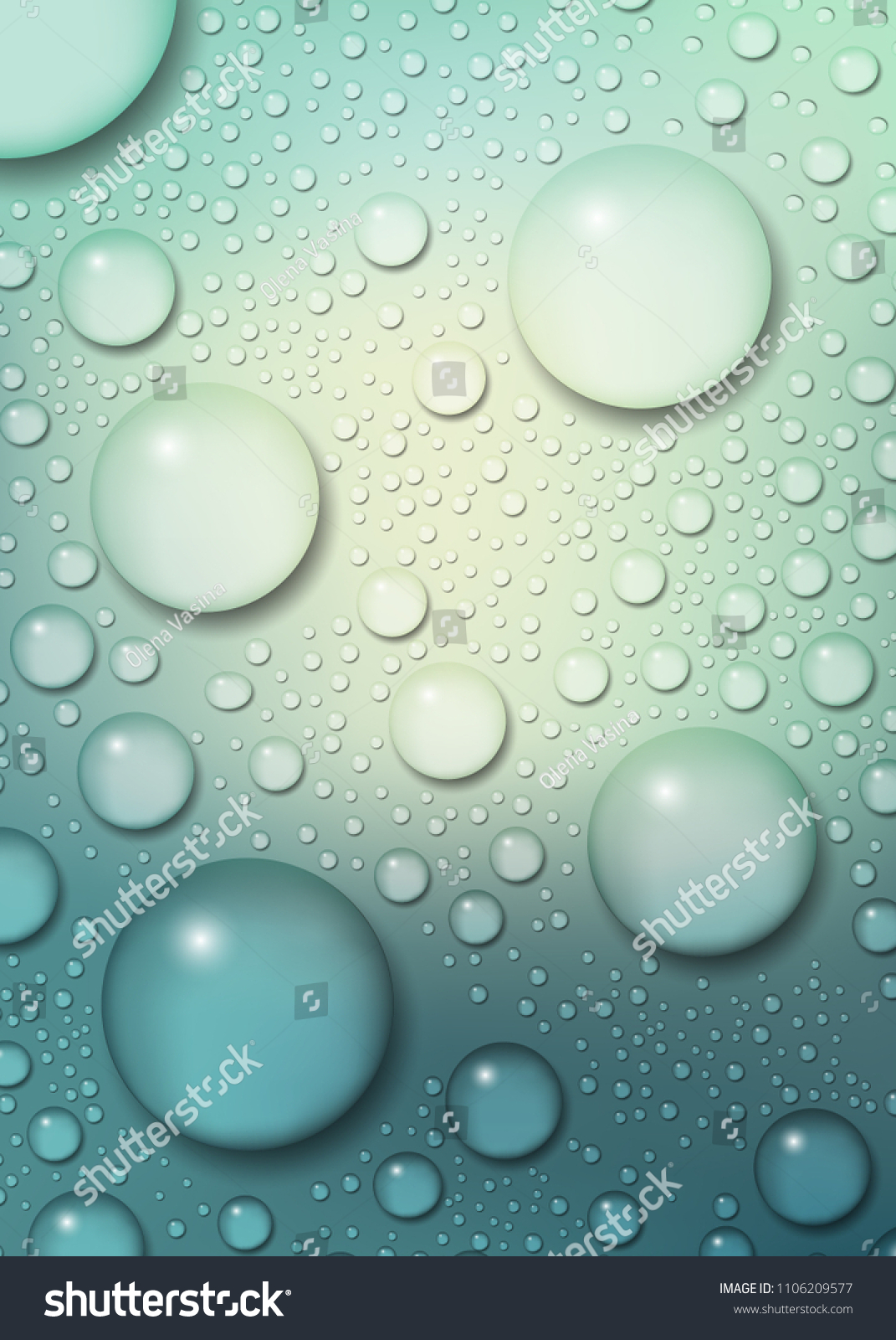 Realistic Water Drops Vector Background: vector de stock (libre de ...