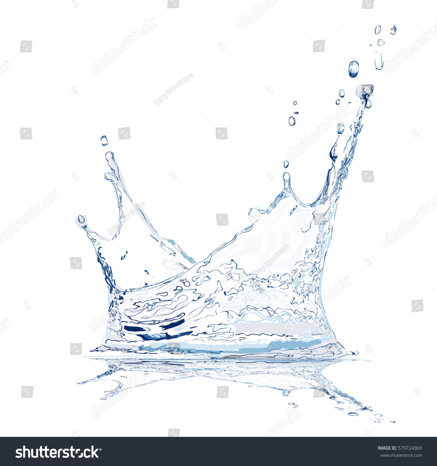 Realistic Water Splash Vector Illustration Stock Vector (Royalty Free ...