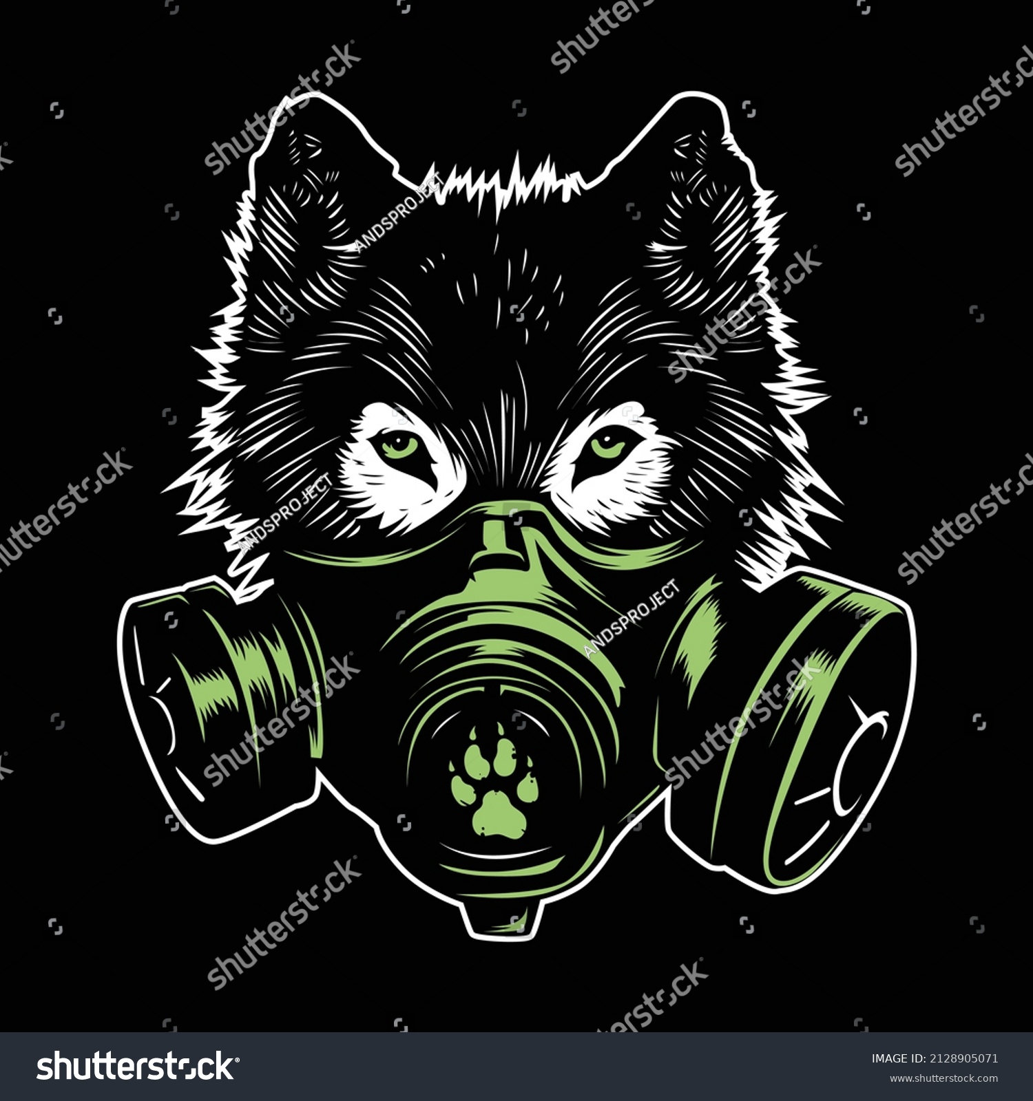 Realistic Wolf Head Vector Wearing Mask Stock Vector (Royalty Free ...