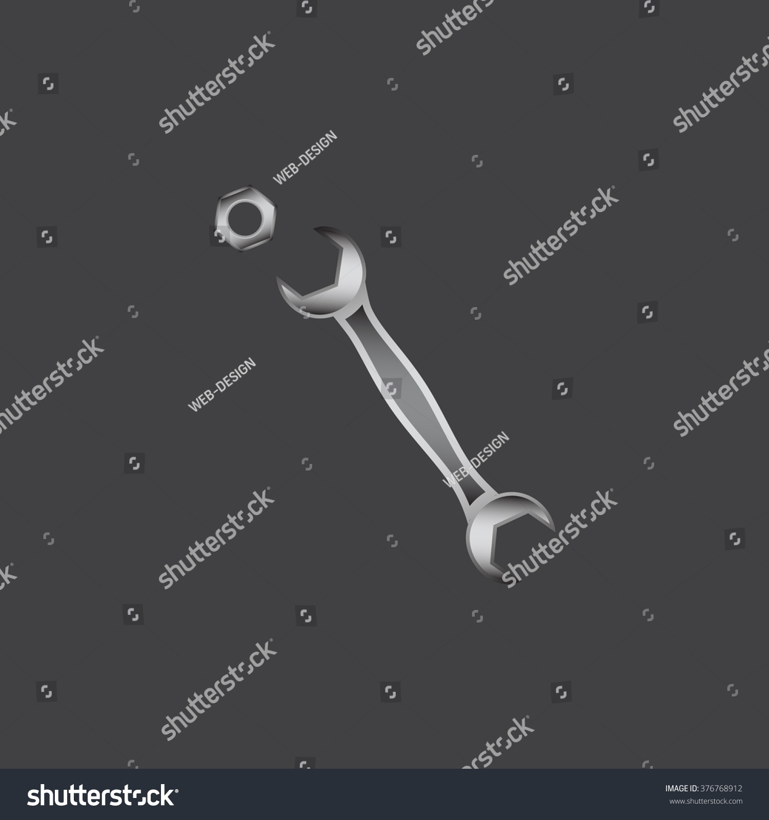 Realistic Wrench Icon Vector Design Stock Vector (Royalty Free) 376768912