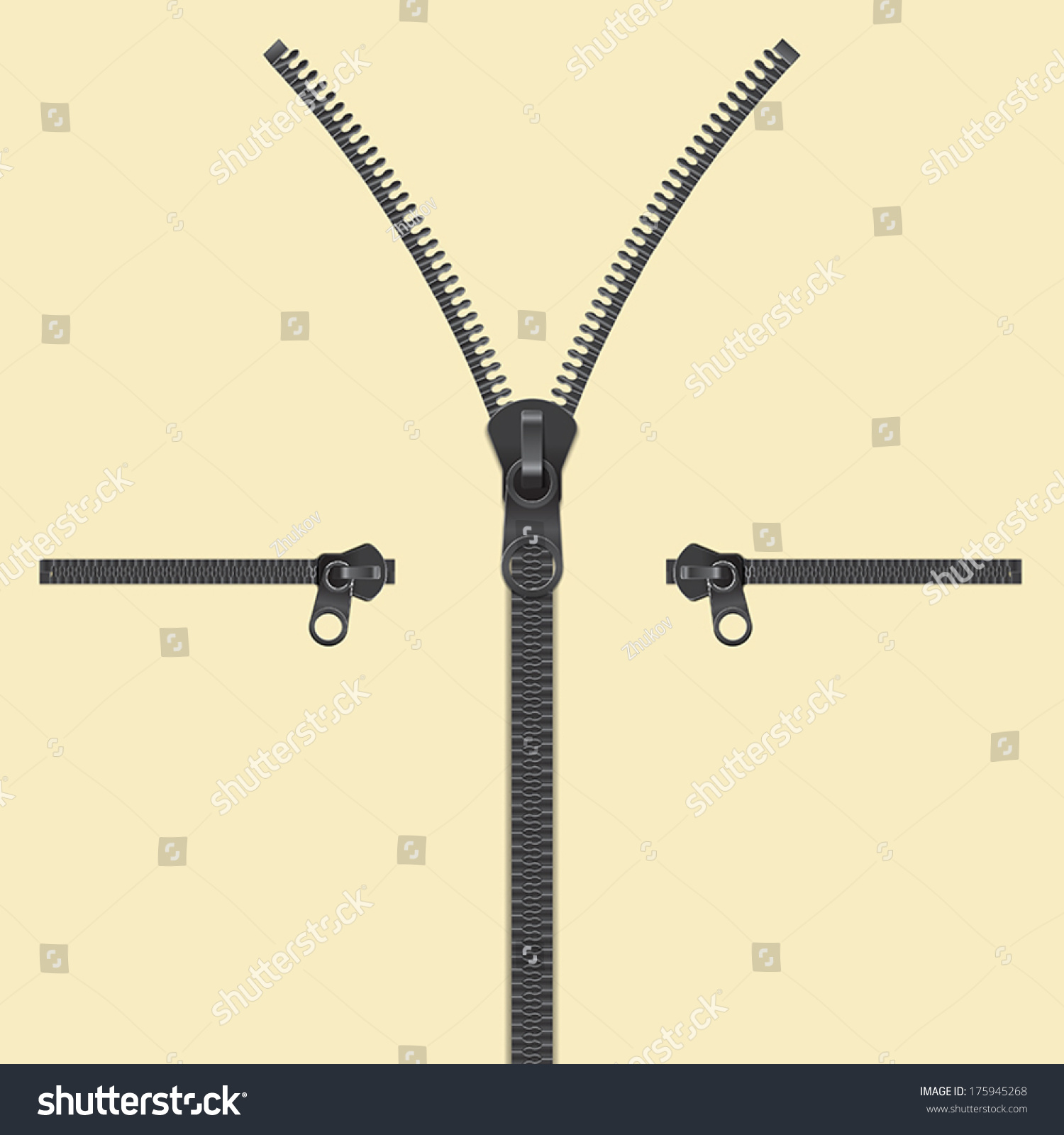Realistic Zipper Template Vector Illustration: vector de stock (libre ...