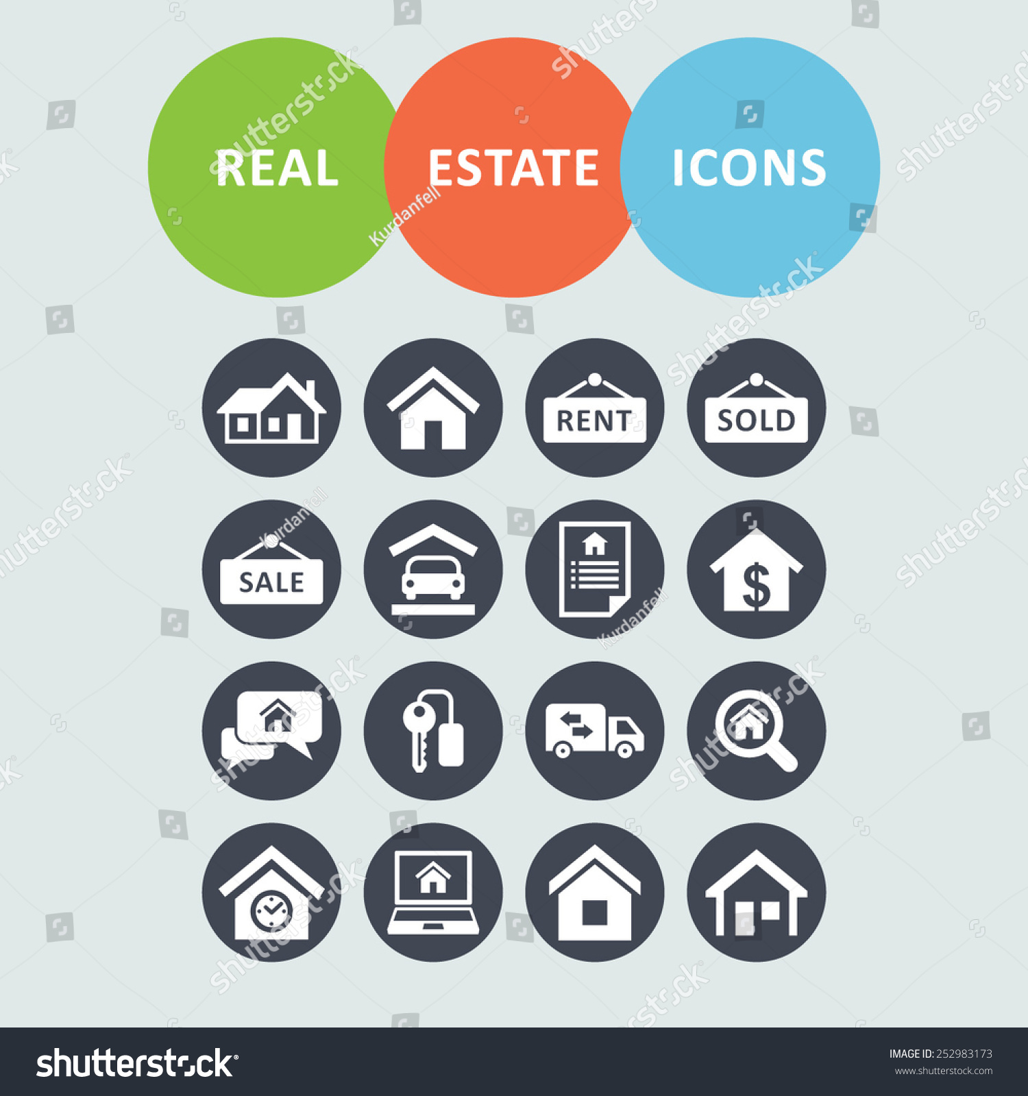 Realtor Icons Stock Vector (Royalty Free) 252983173