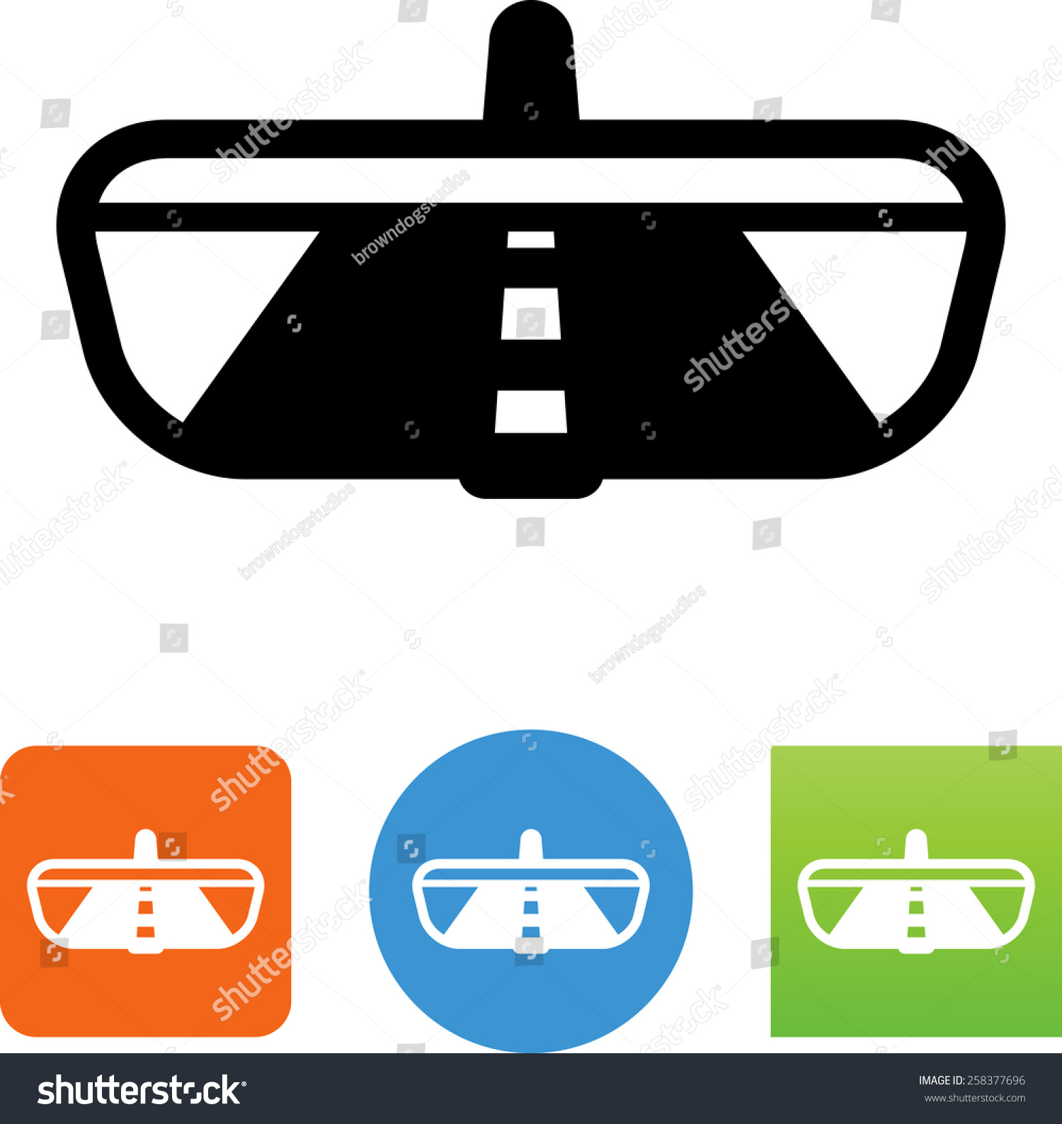 Rear View Mirror Icon Stock Vector (Royalty Free) 258377696