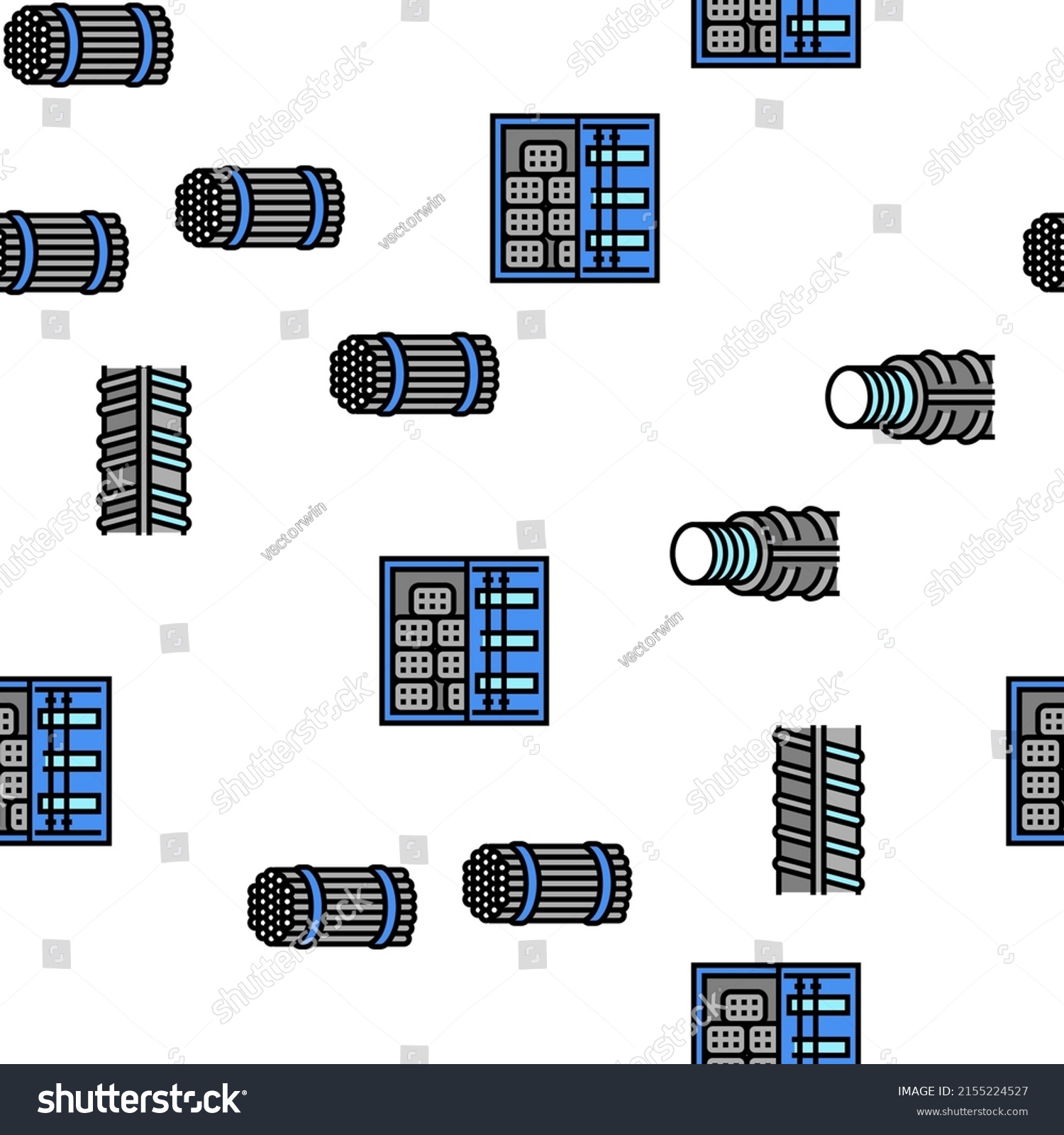 Rebar Construction Vector Seamless Pattern Thin Stock Vector (Royalty ...