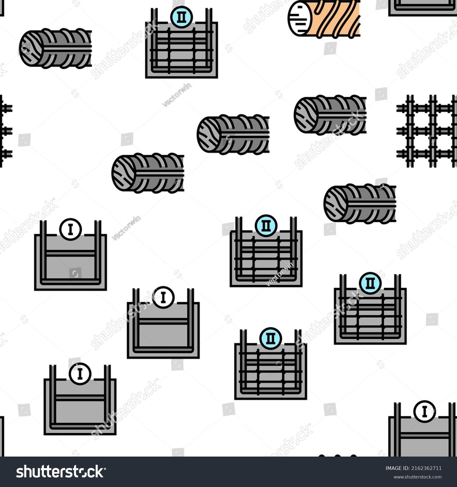 Rebar Construction Vector Seamless Pattern Thin Stock Vector (Royalty ...