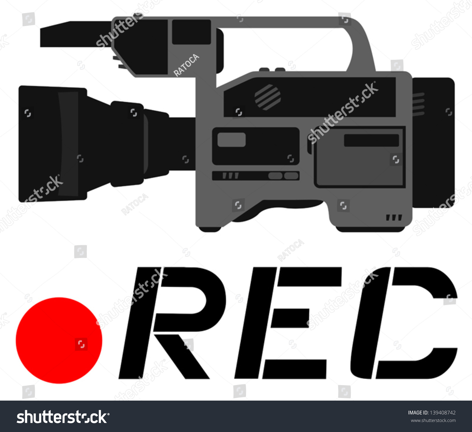 Rec Icon Stock Vector (Royalty Free) 139408742
