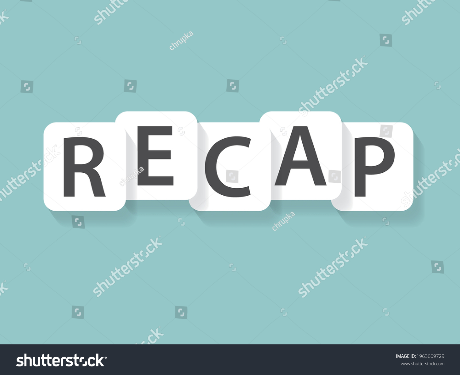 Recap Word Concept Vector Illustration Stock Vector (Royalty Free ...
