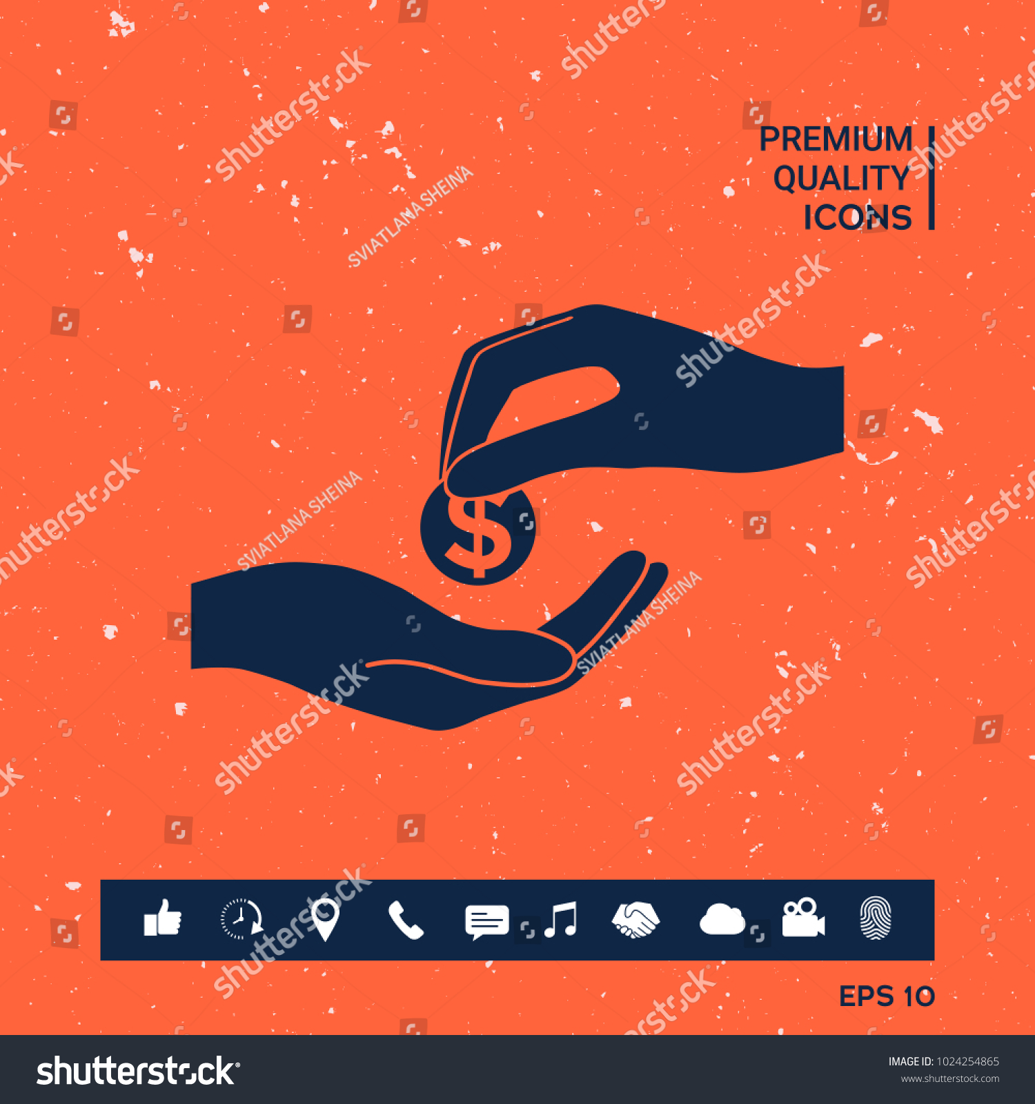 Receiving Money Icon Stock Vector (Royalty Free) 1024254865 | Shutterstock