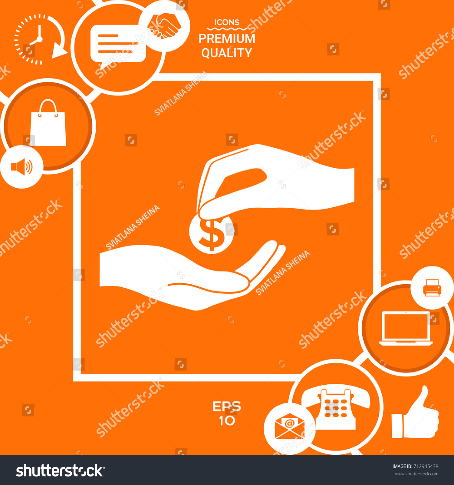 Receiving Money Icon Stock Vector (Royalty Free) 712945438 | Shutterstock