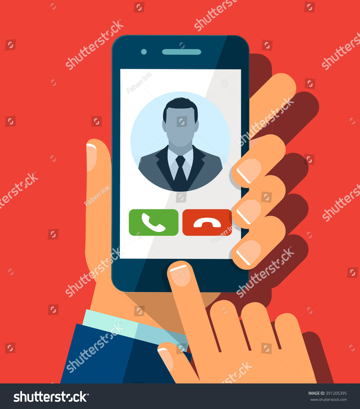 Receiving Phone Call Stock Vector (Royalty Free) 391205395