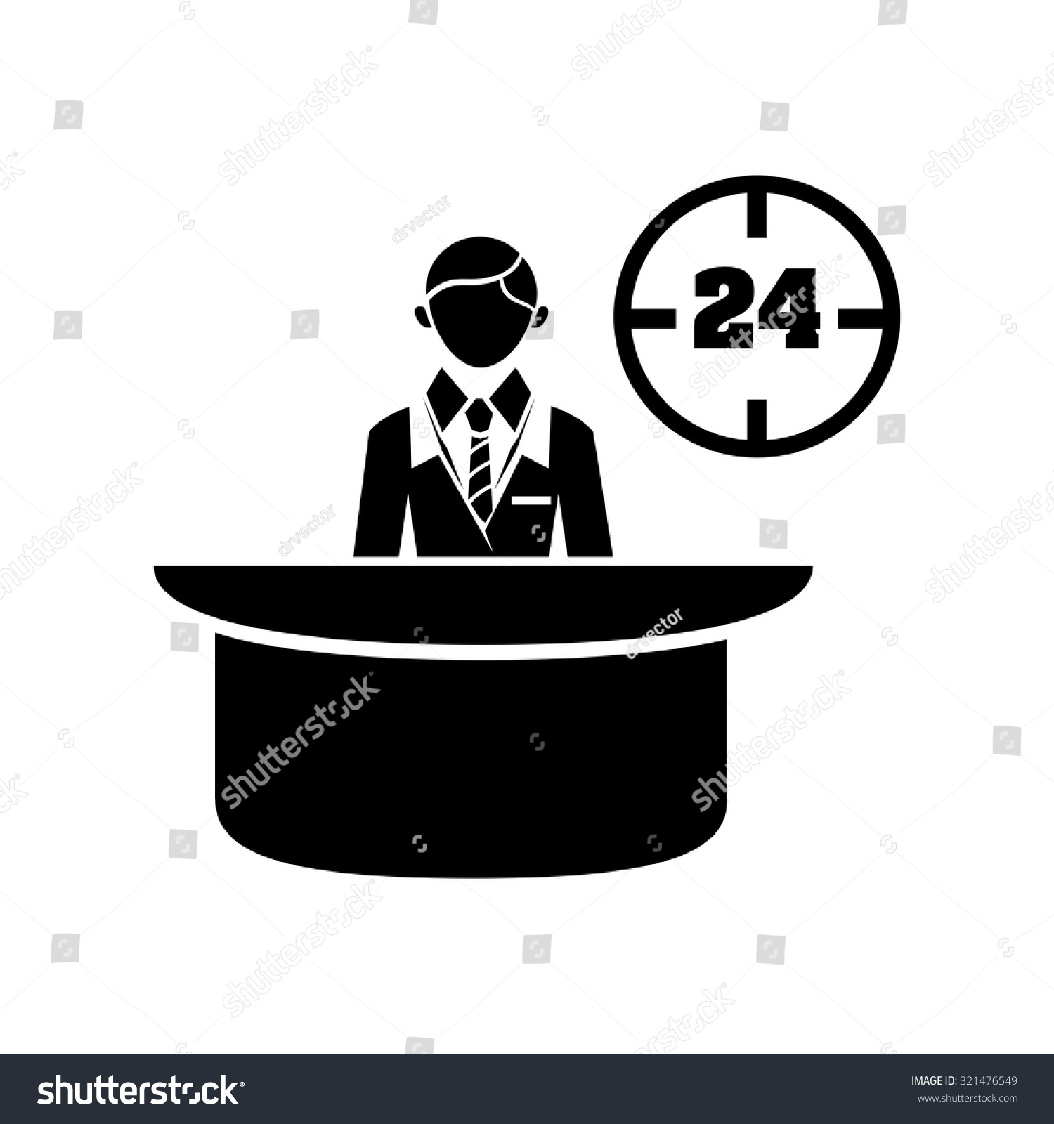 Reception Desk Icon Stock Vector (Royalty Free) 321476549