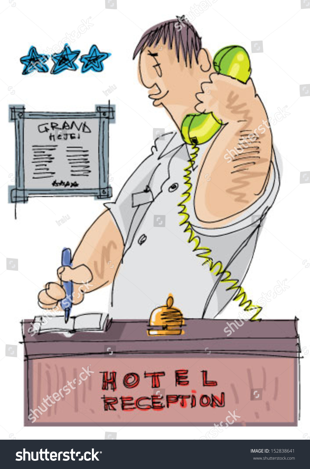 Receptionist Cartoon Stock Vector (Royalty Free) 152838641
