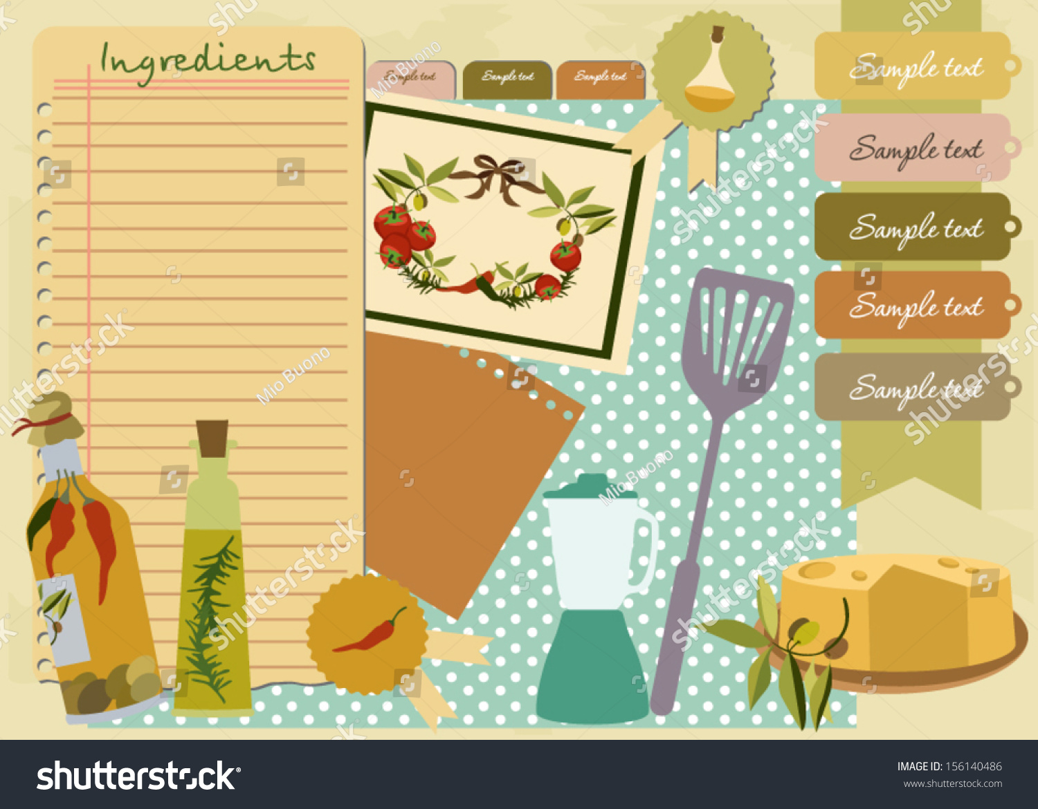 Recipe Card Stock Vector (Royalty Free) 156140486 | Shutterstock