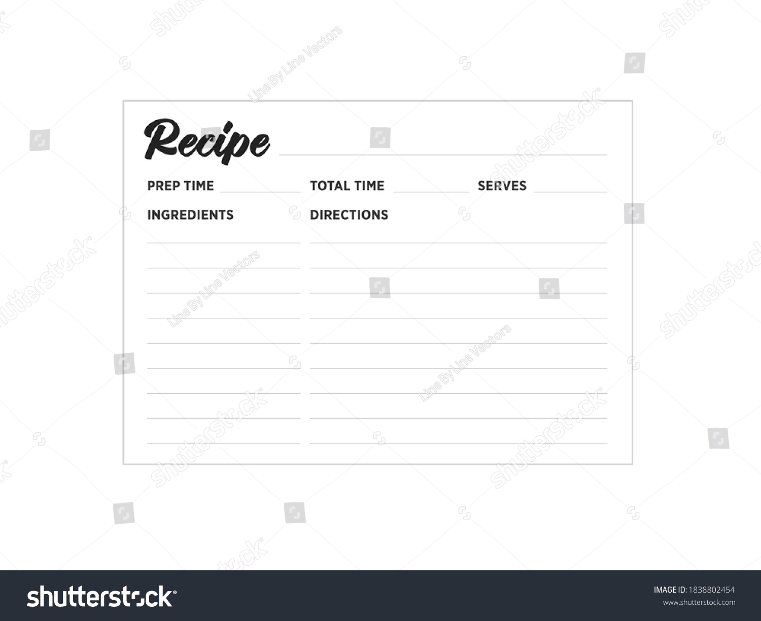 Recipe Card Recipe Note Vector Illustration Stock Vector (Royalty Free ...