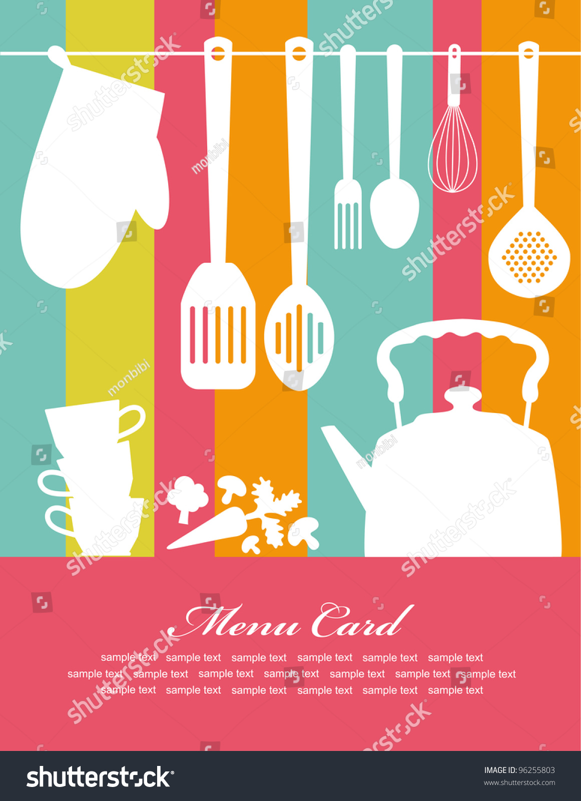 Recipe Card Vector Illustration Stock Vector (Royalty Free) 96255803