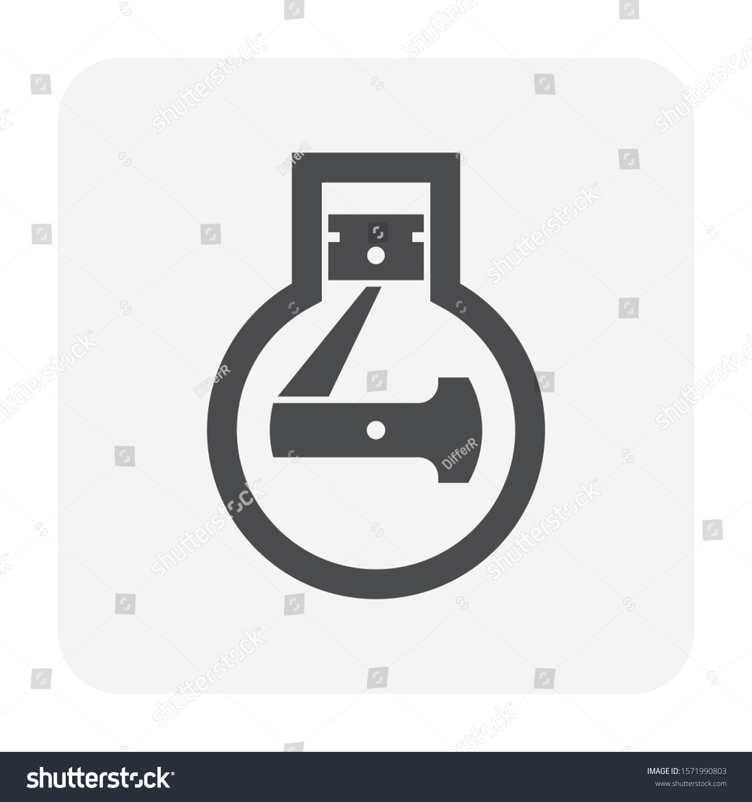 Reciprocating Compressor Piston Compressor Vector Icon 스톡 벡터(로열티 프리 ...