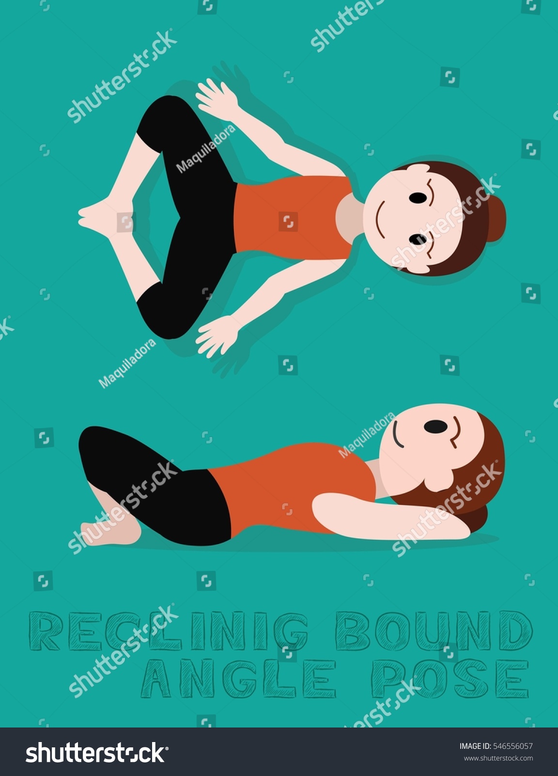 Reclining Bound Angle Pose Cartoon Vector Stock Vector 546556057 ...