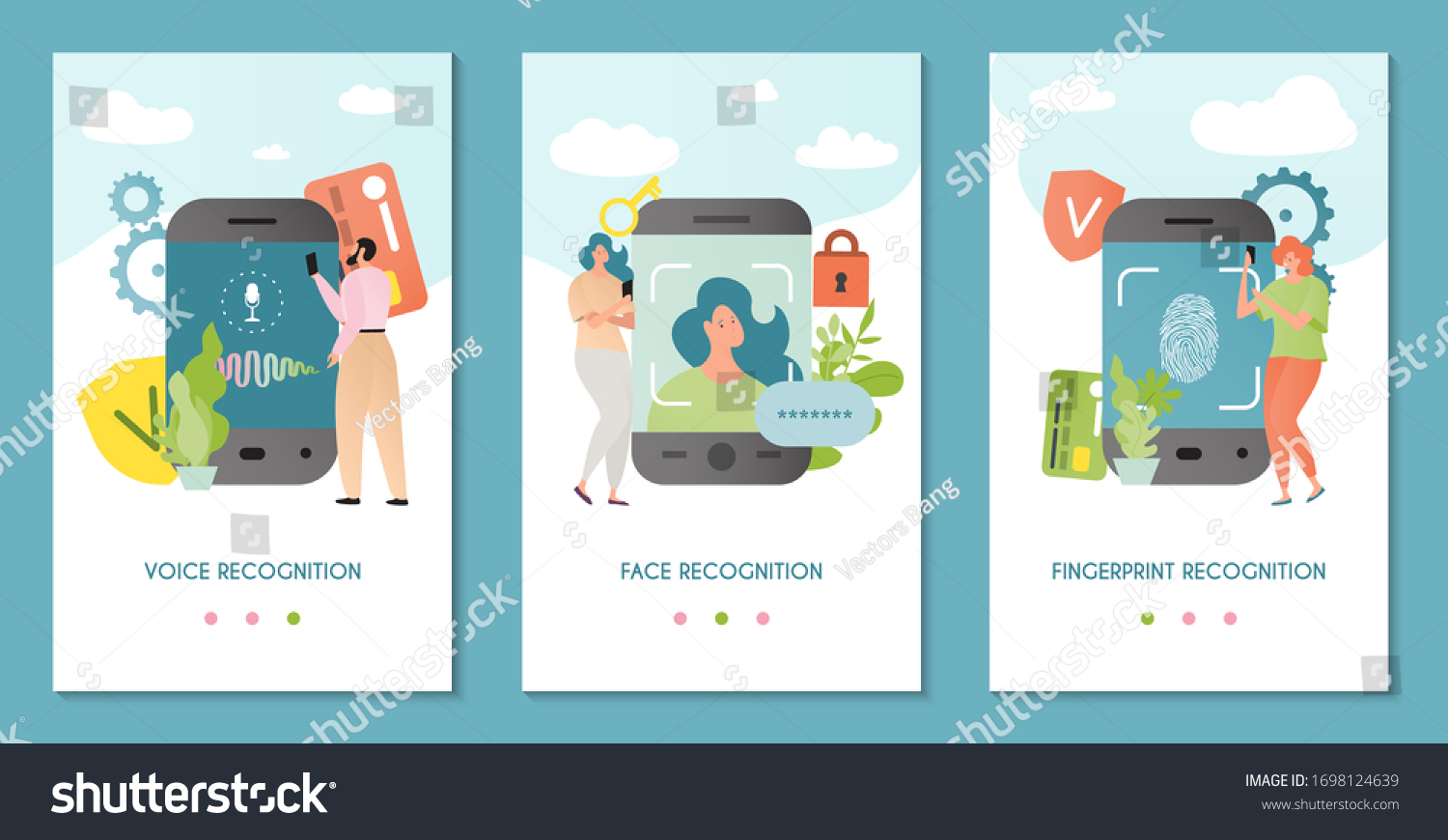 Recognition Technology Vector Illustration Face Voice Stock Vector ...